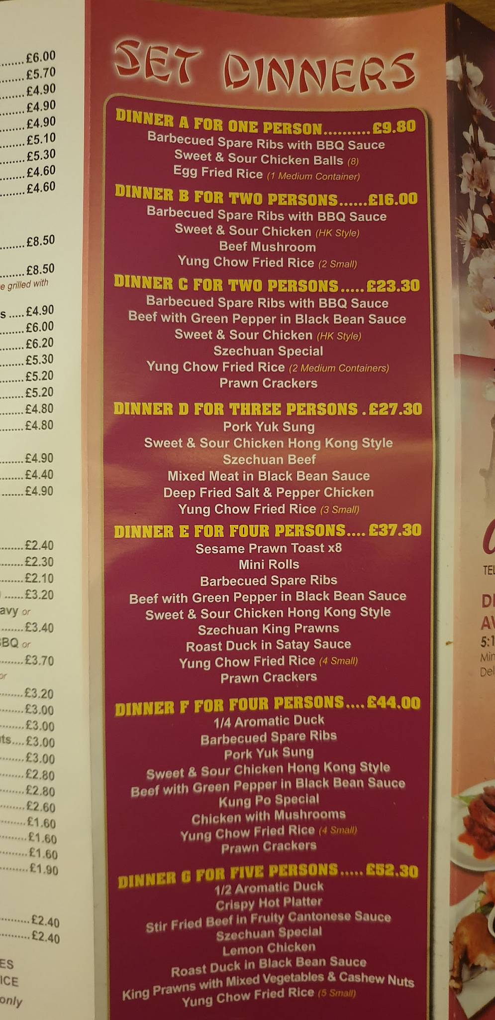 Menu at Wok Away fast food, Tamworth