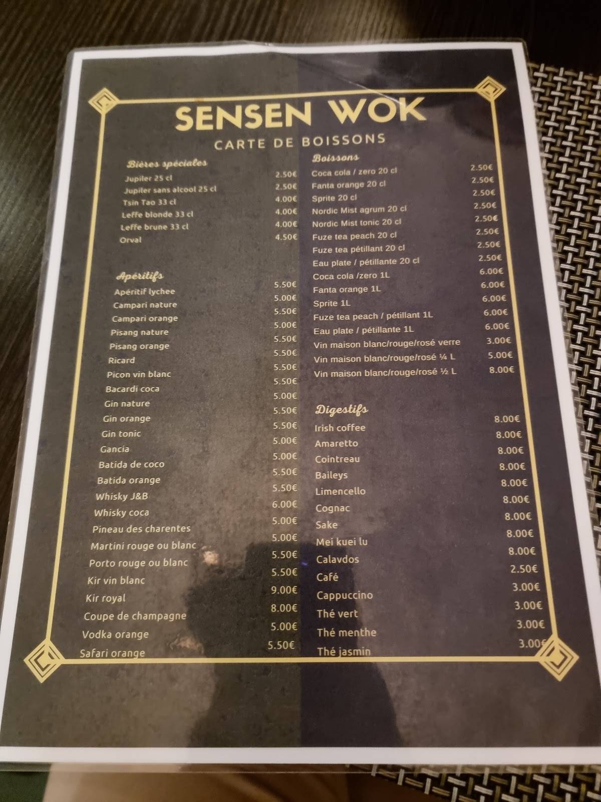 Menu au Wok Sensen, Dinant
