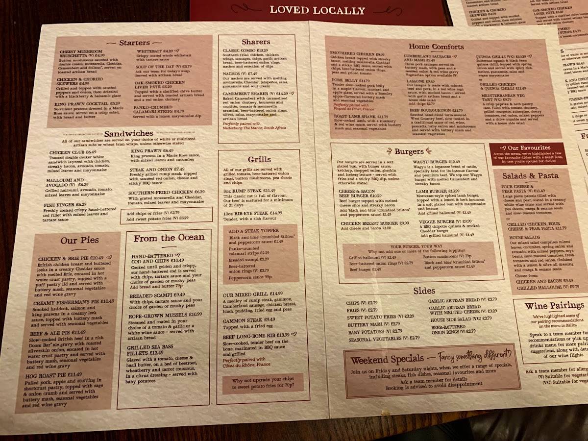 Menu at Woodman pub & bar, Banstead