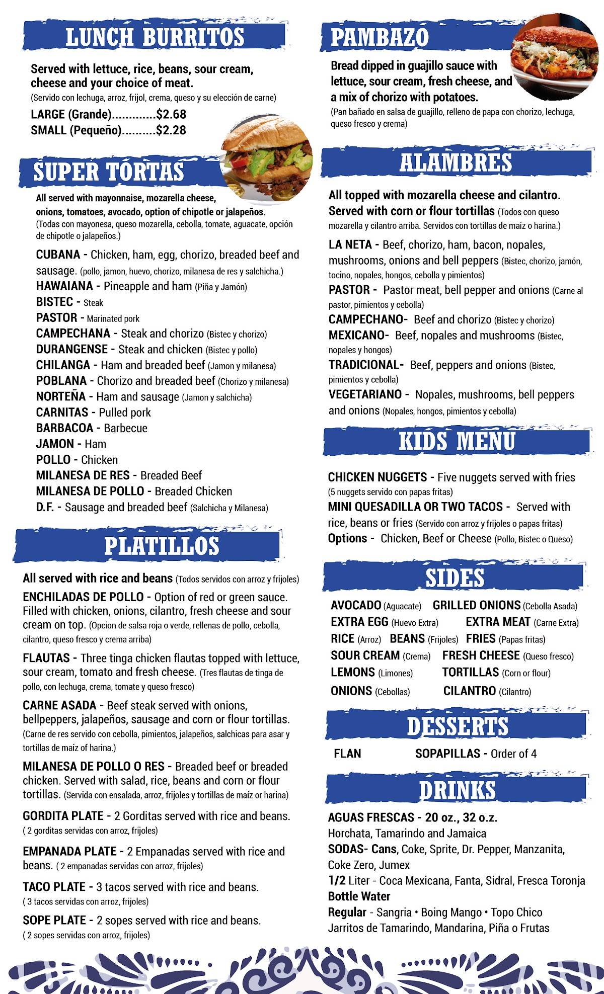 Menu at Restaurante La Neta, Wylie