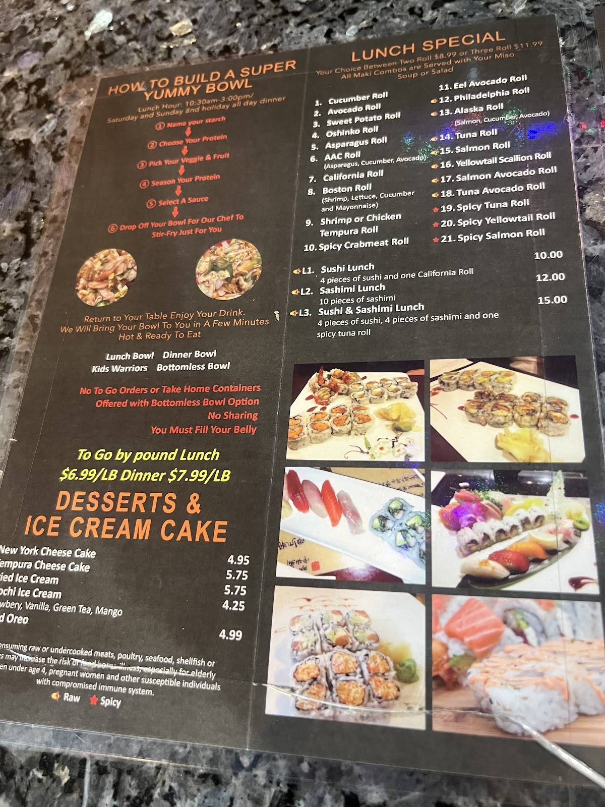 Menu at YUMMY BOWL restaurant, Indianapolis, S Emerson Ave #150