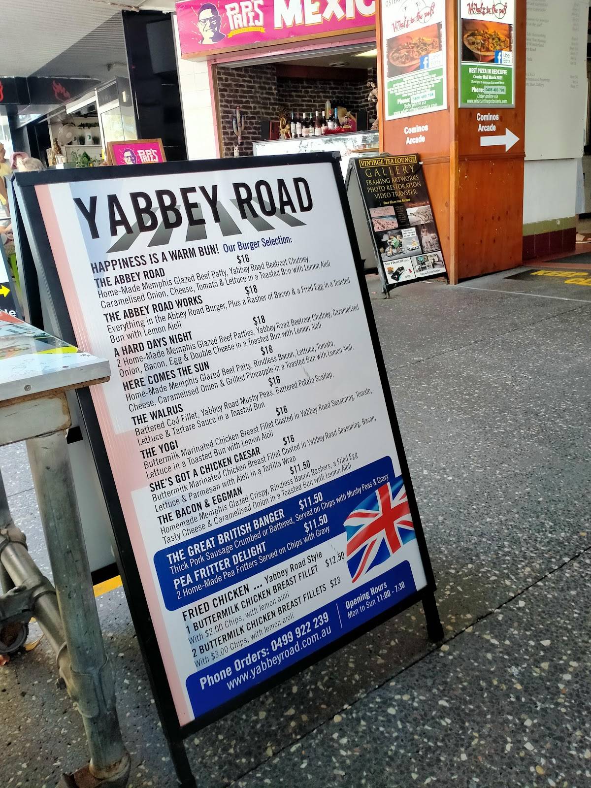 Menu at Yabbey Road restaurant, Redcliffe