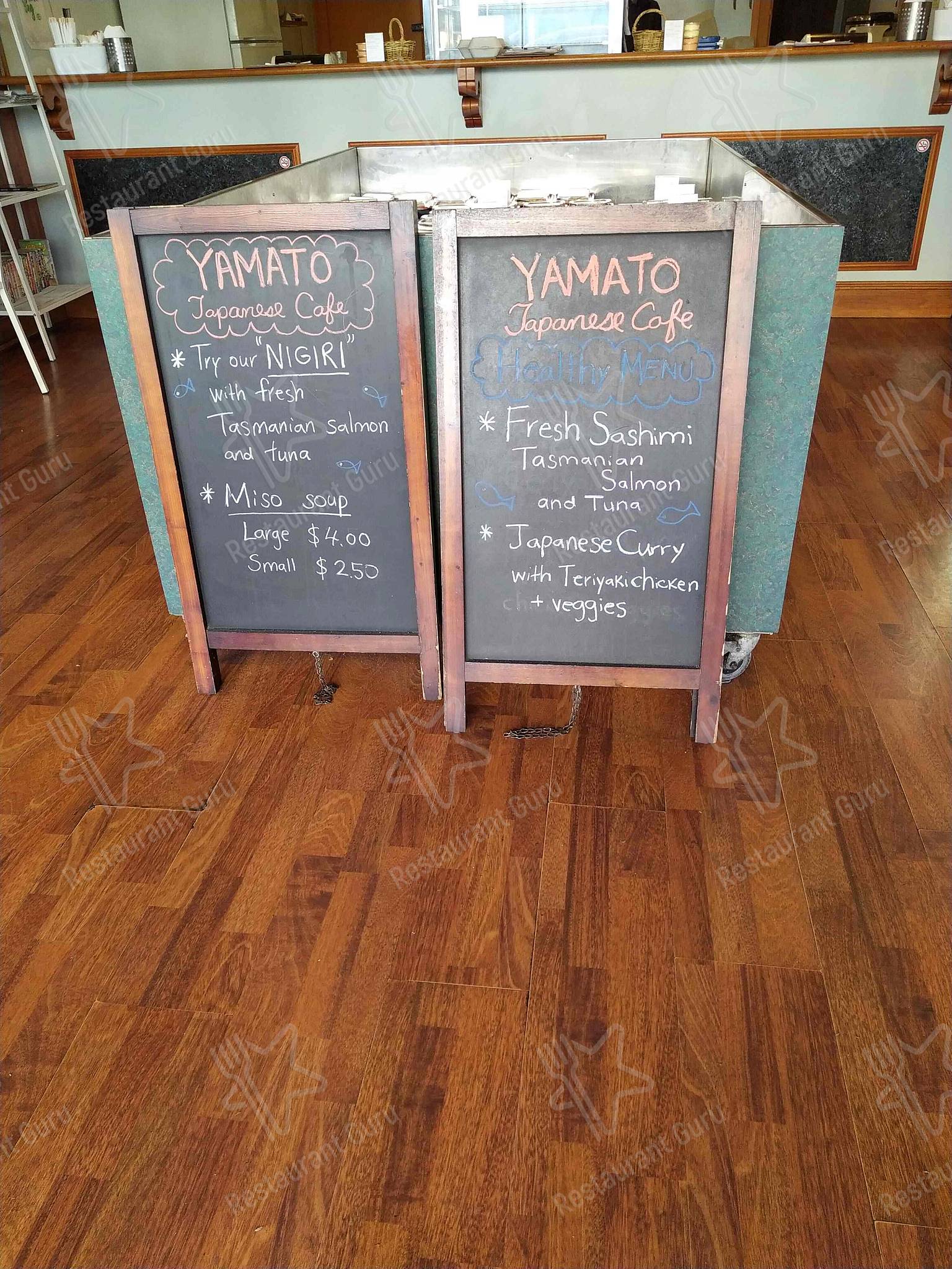 Menu at Yamato Japanese Cafe, West Perth