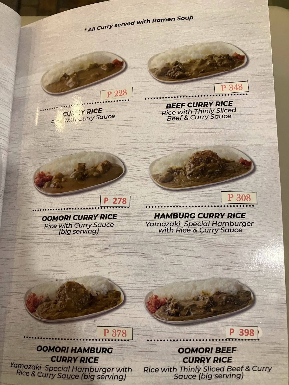 Menu at Yamazaki Ramen House & Japanese Grocery restaurant, Makati