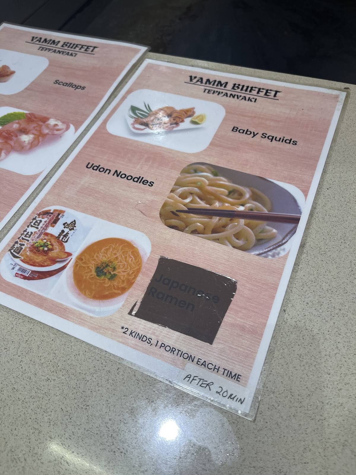 Menu at Yamm Buffet restaurant, Dundee, 7-9 Whitehall St