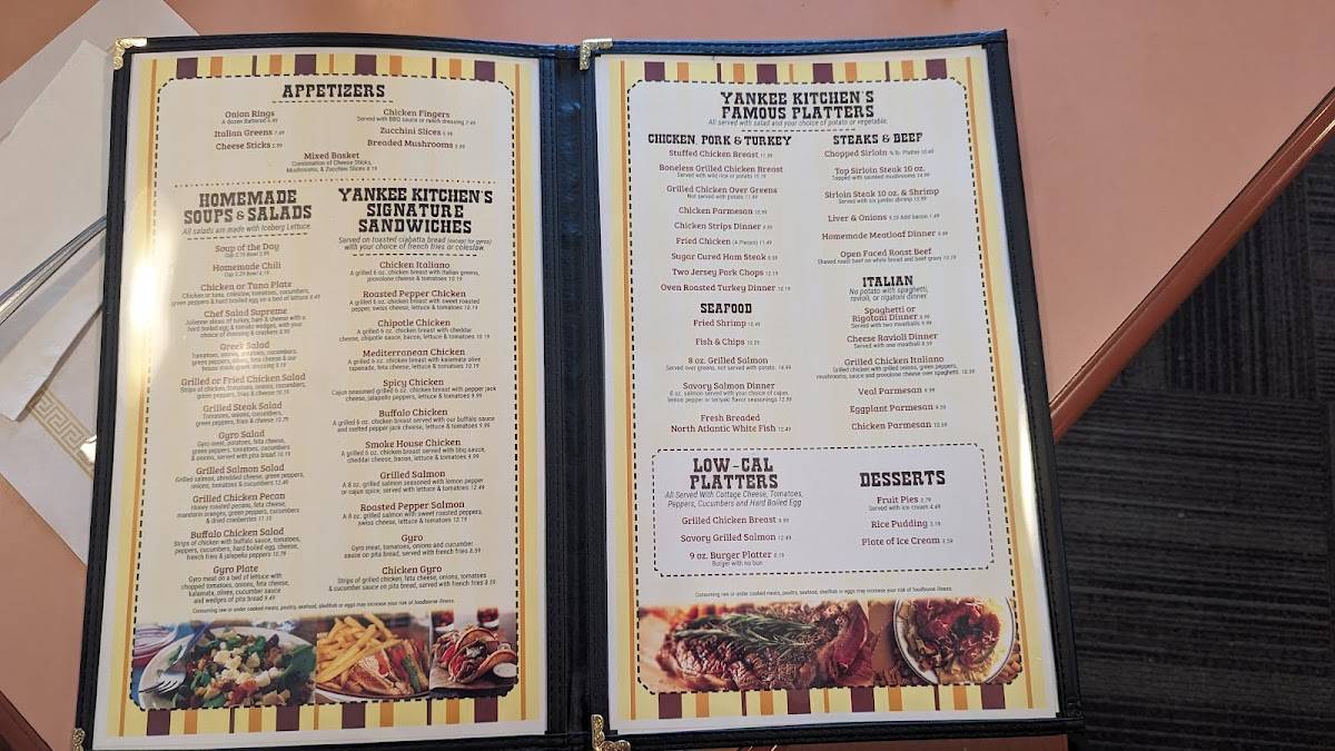 Menu at Yankee Kitchen Restaurant, Vienna Center