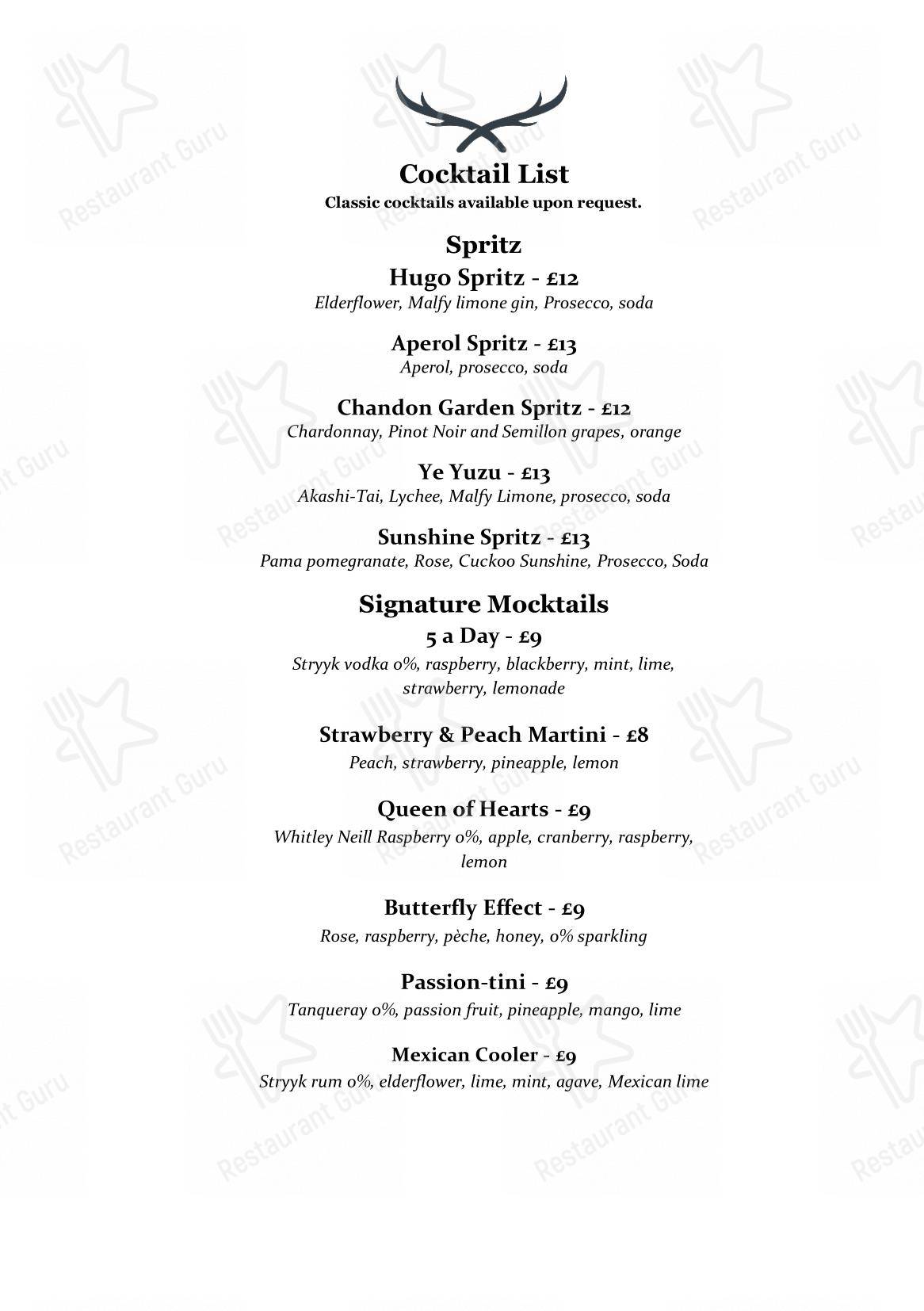 Menu at Ye Horns Inn pub & bar, Goosnargh