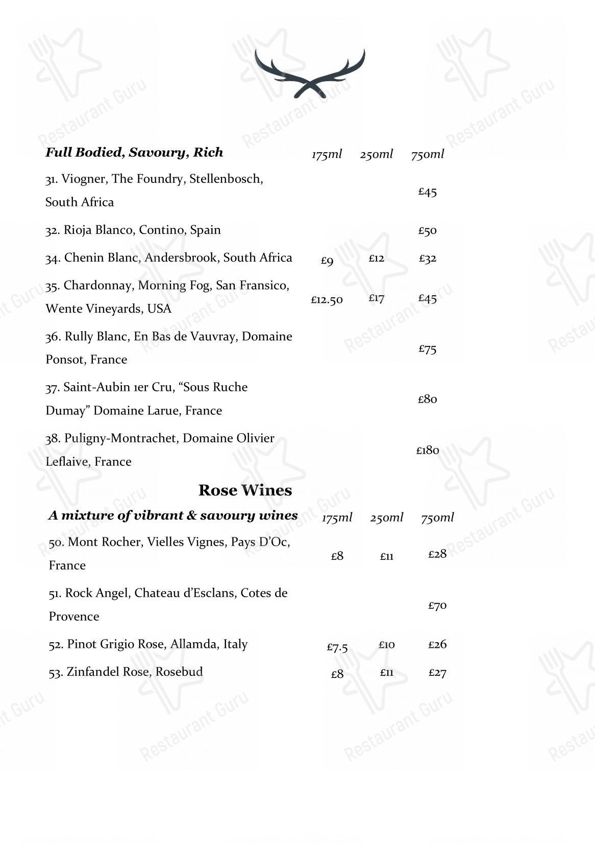 Menu at Ye Horns Inn pub & bar, Goosnargh
