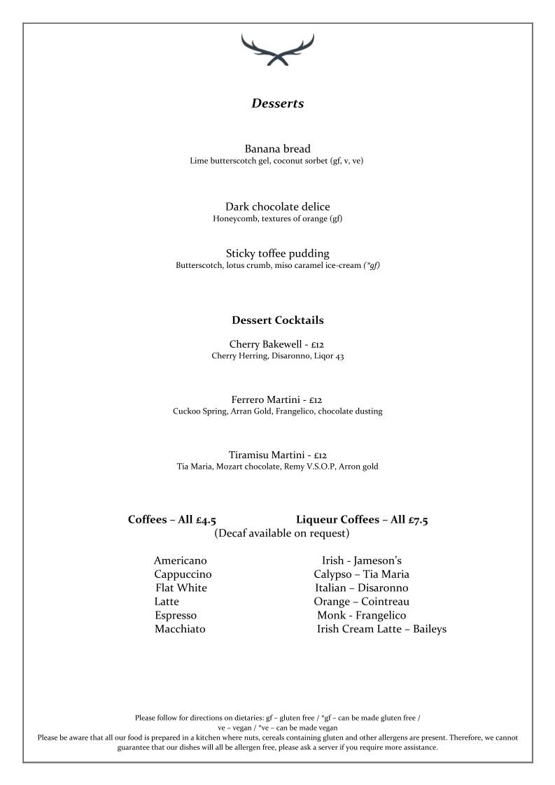 Menu at Ye Horns Inn pub & bar, Goosnargh