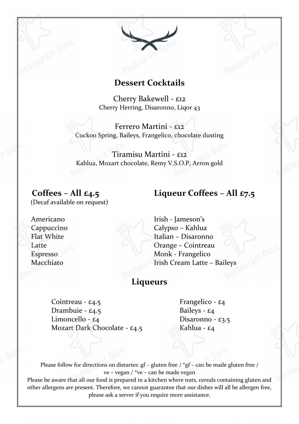 Menu at Ye Horns Inn pub & bar, Goosnargh
