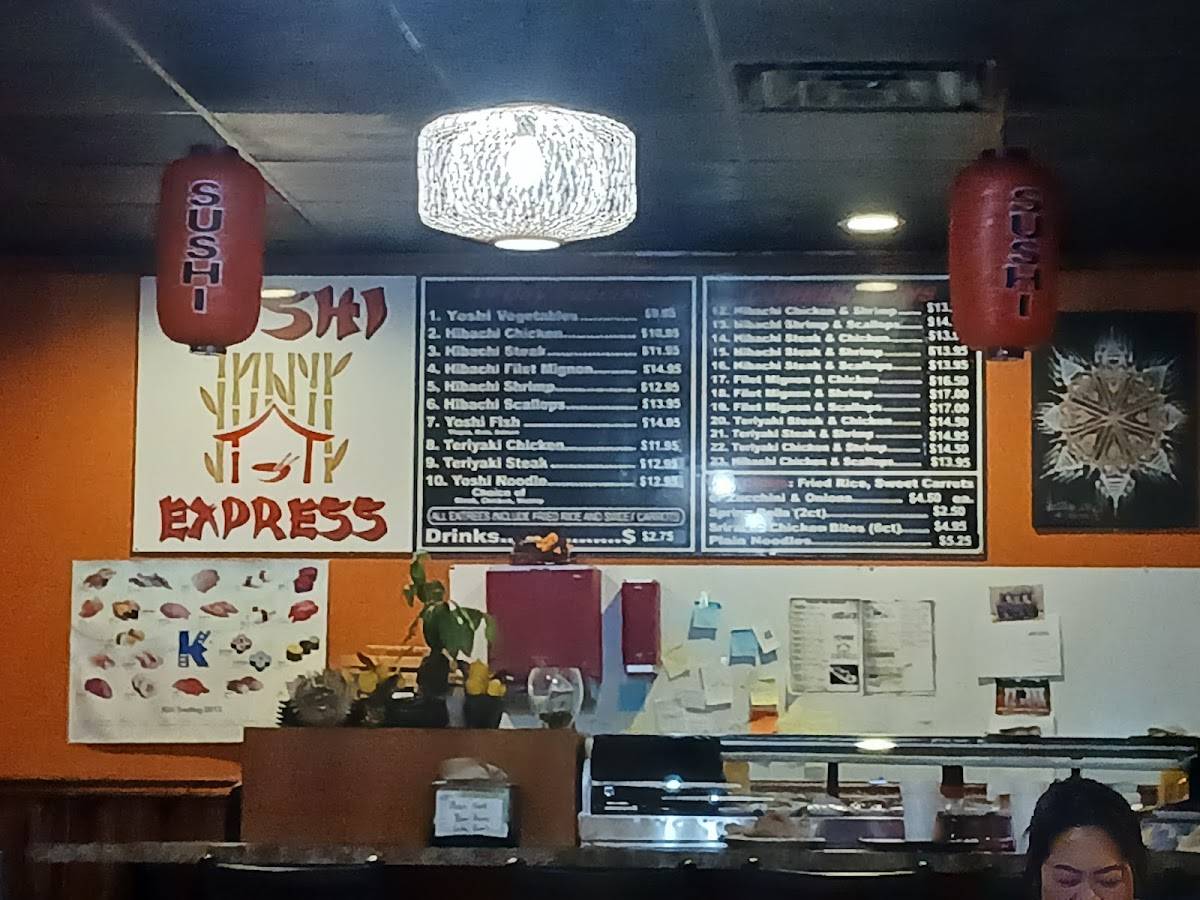 Menu at Yoshi Express restaurant, Cleveland