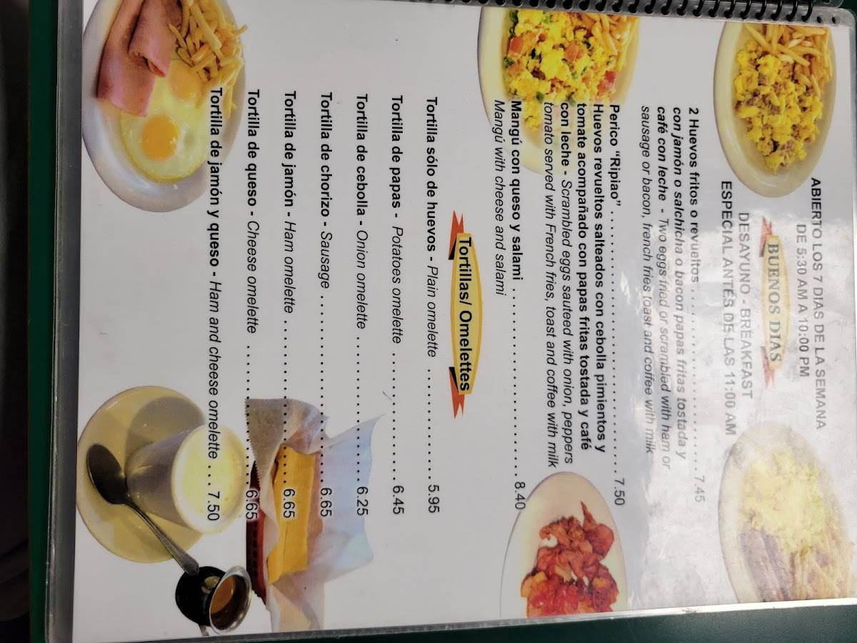 Menu at Yoyito Cafe Restaurant, Hialeah