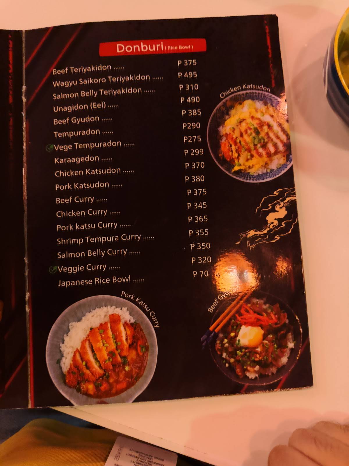 Menu at Yugi Japanese Restaurant, Taguig