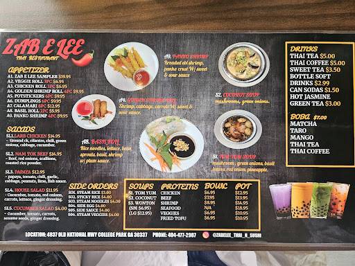 Menu at Zab-E-Lee restaurant, College Park, Old National Hwy
