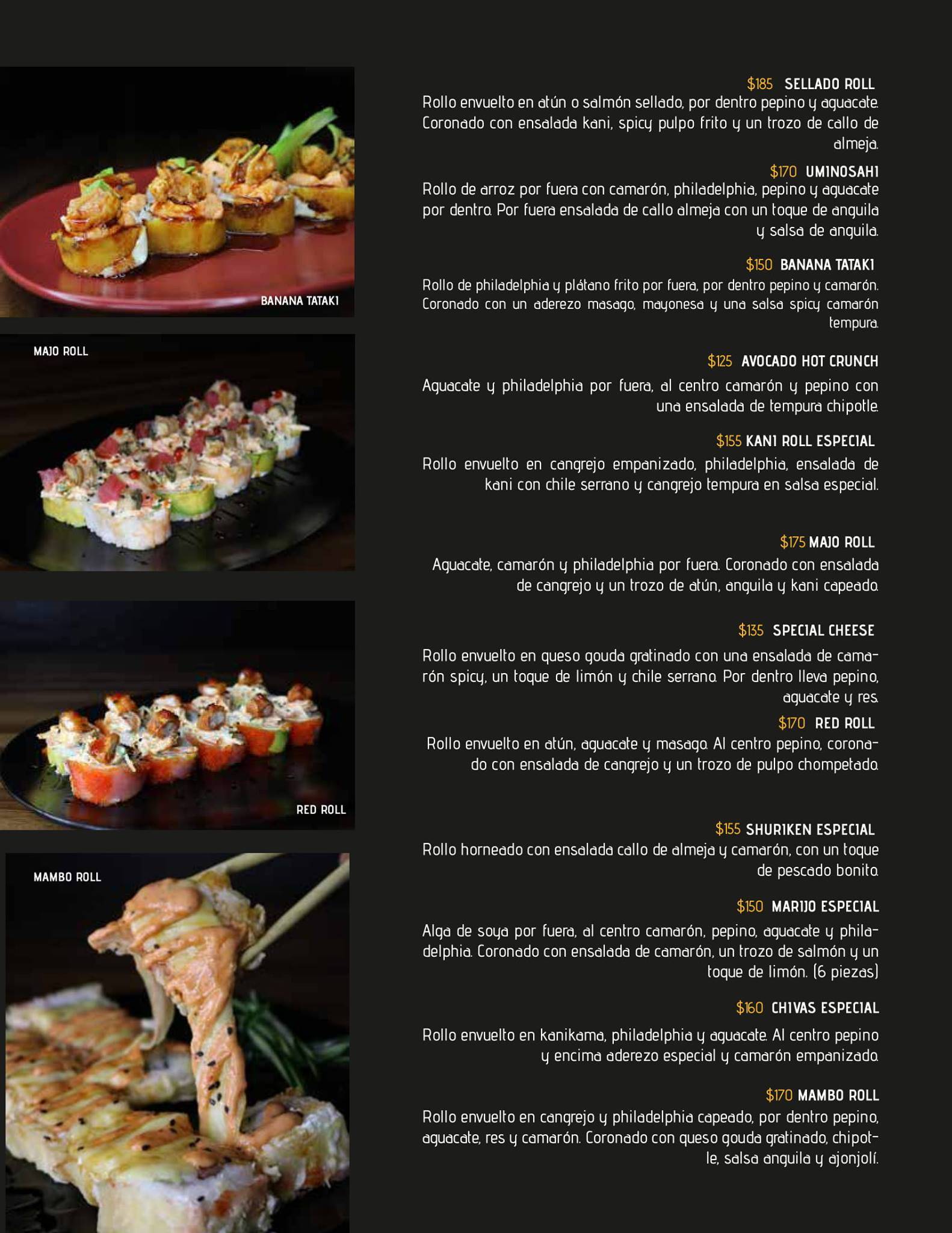 Carta del restaurante Moyagi Asian Kitchen, Zapopan