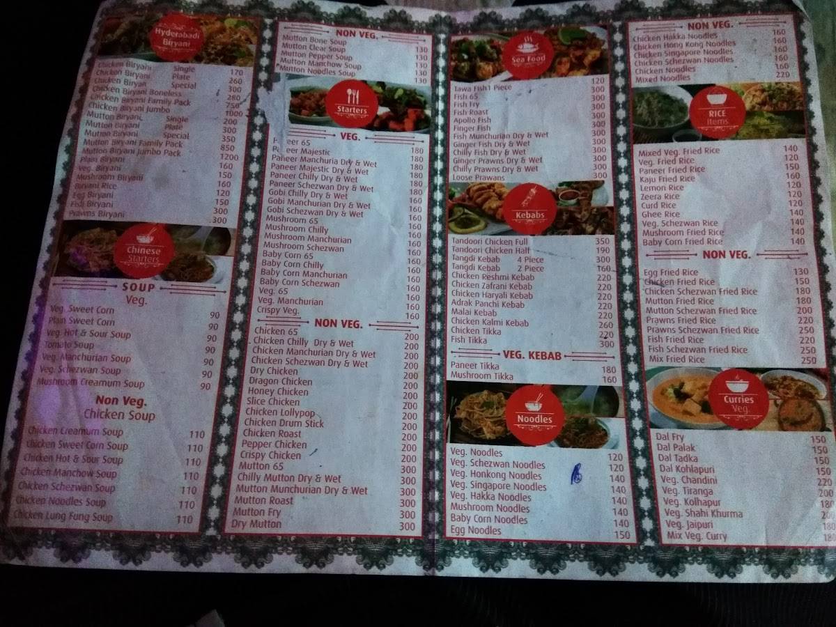 Menu at Zeeshan Restaurant, Chennai, OMR Service Rd