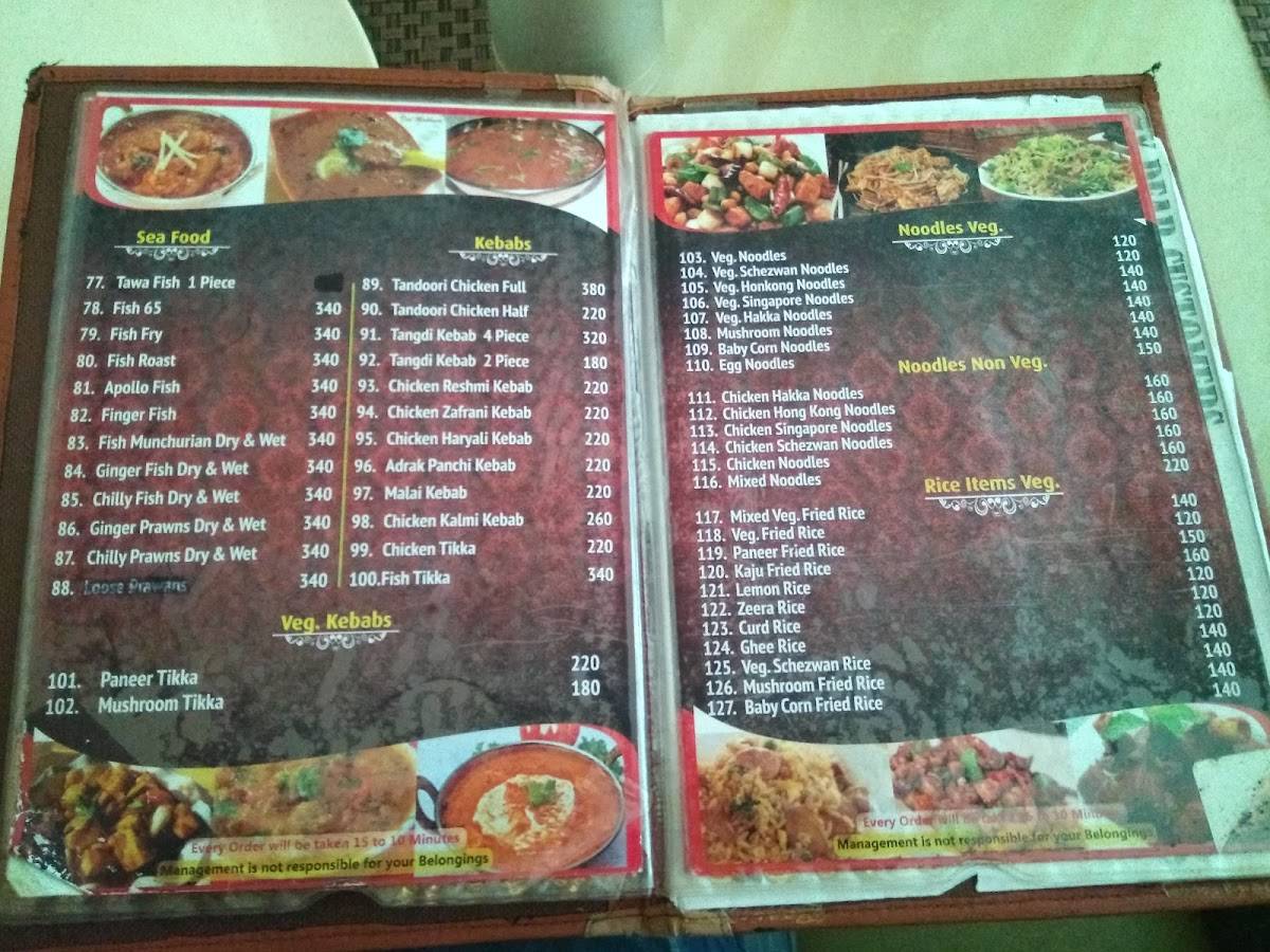 Menu at Zeeshan Restaurant, Chennai, OMR Service Rd
