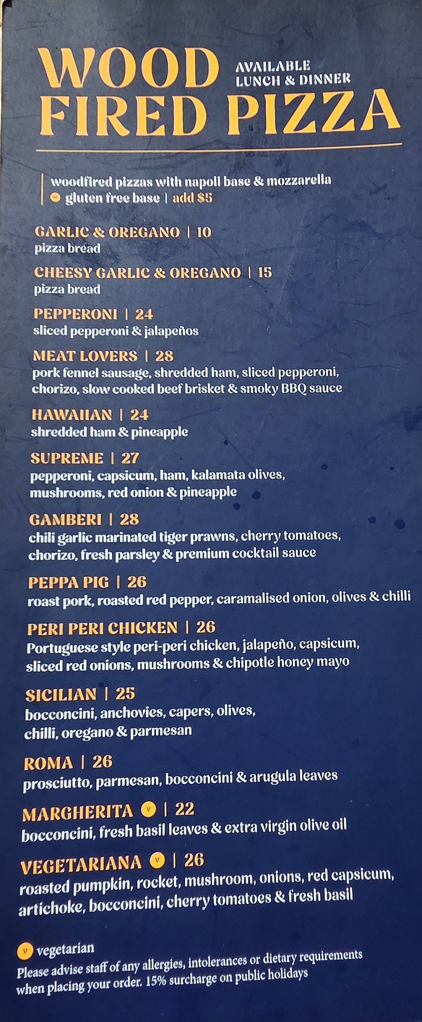 Menu at Zenith Cafe, Restaurant and Bar, Shoal Bay