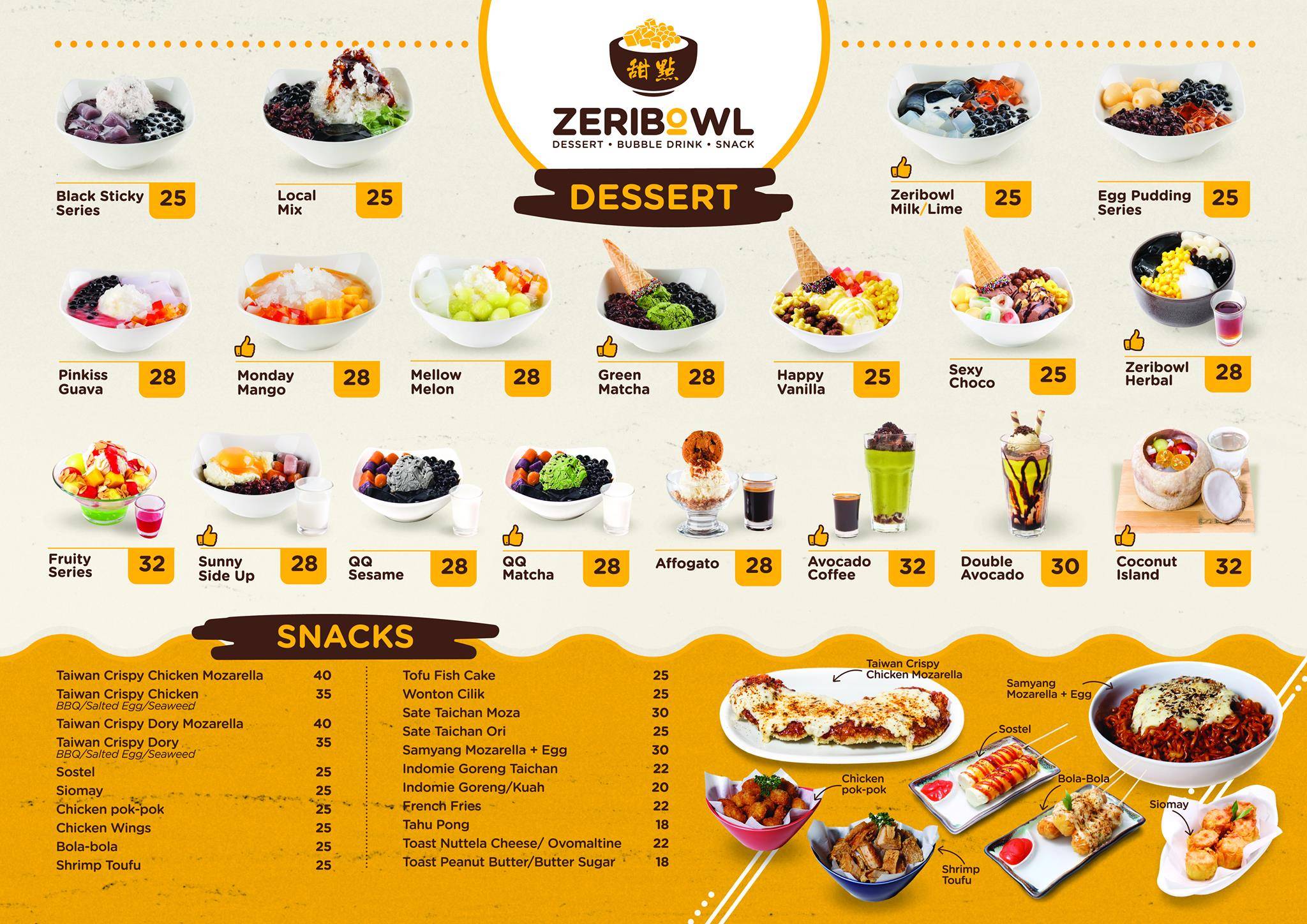 Menu at Zeribowl cafe, Medan, Jl. Ir. H. Juanda No.63