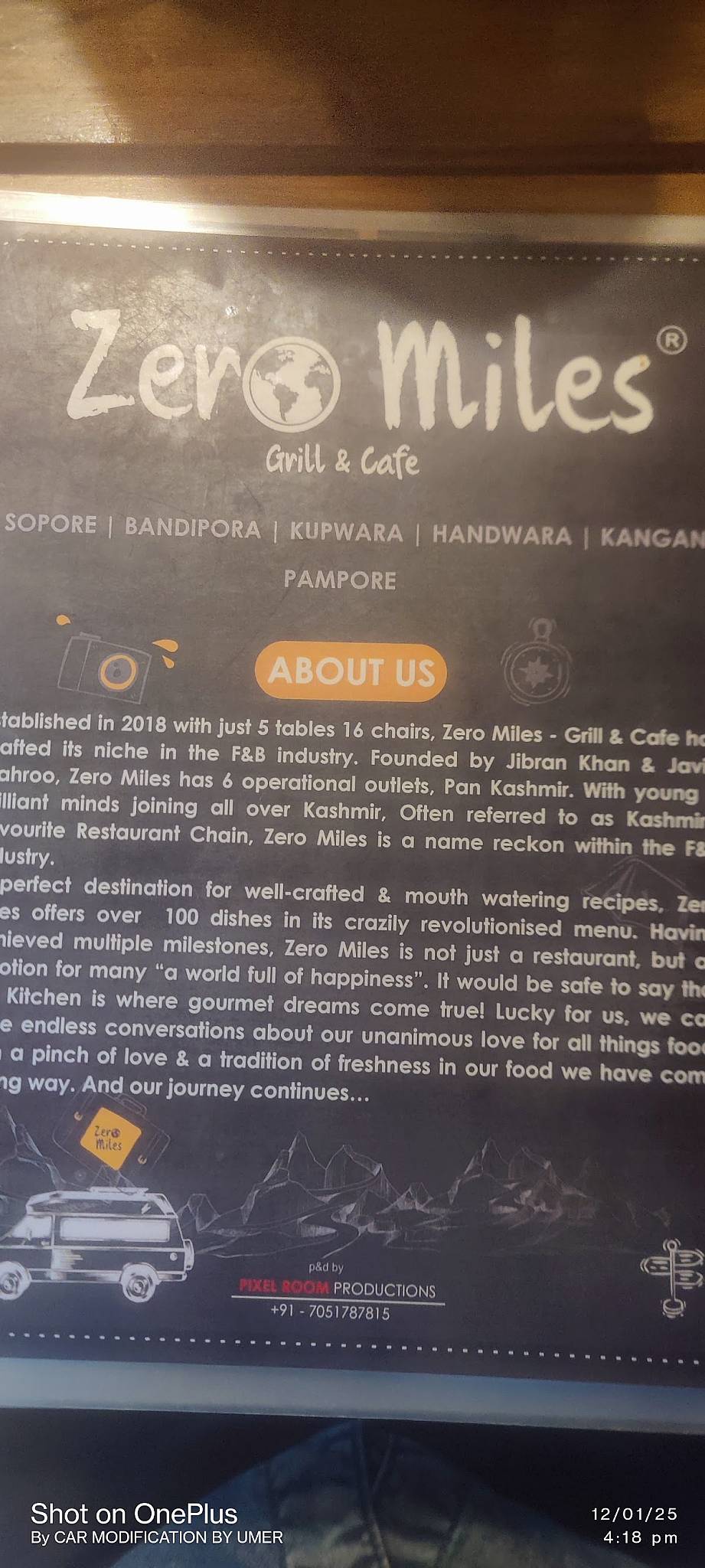 Menu at Zero Miles - Grill & Cafe, Sopore