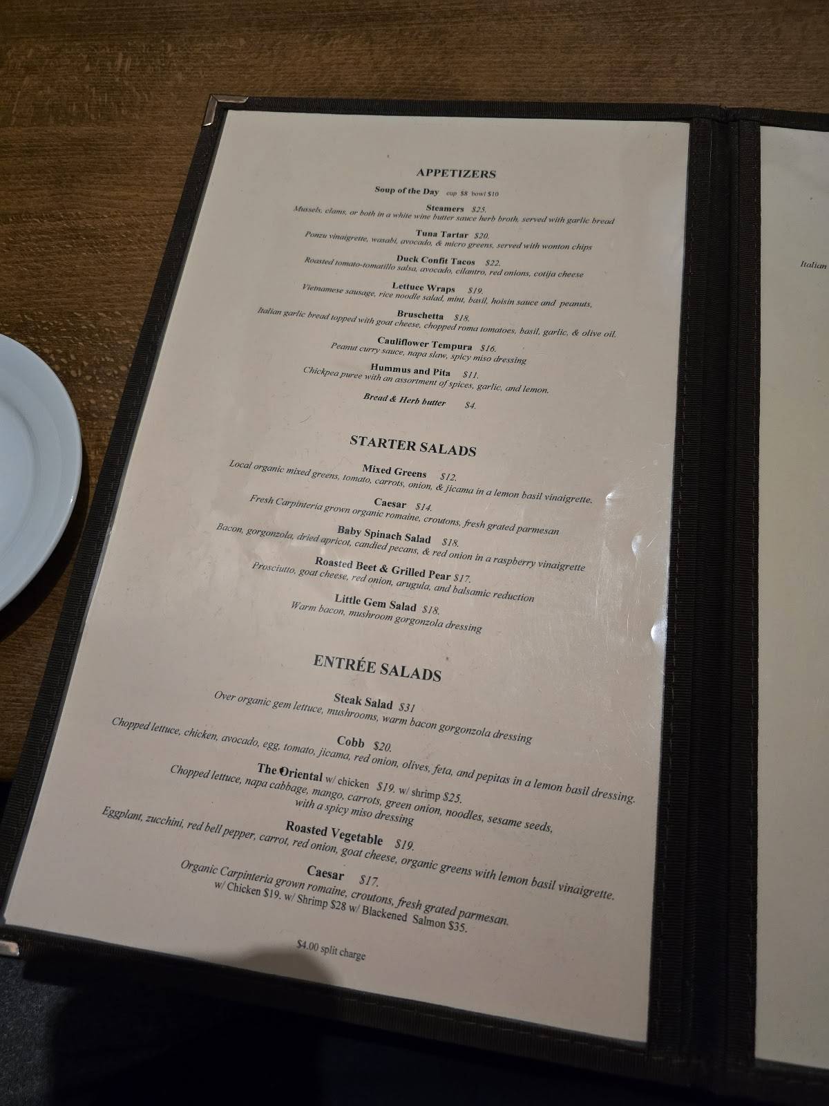 Menu at Zookers Restaurant, Carpinteria