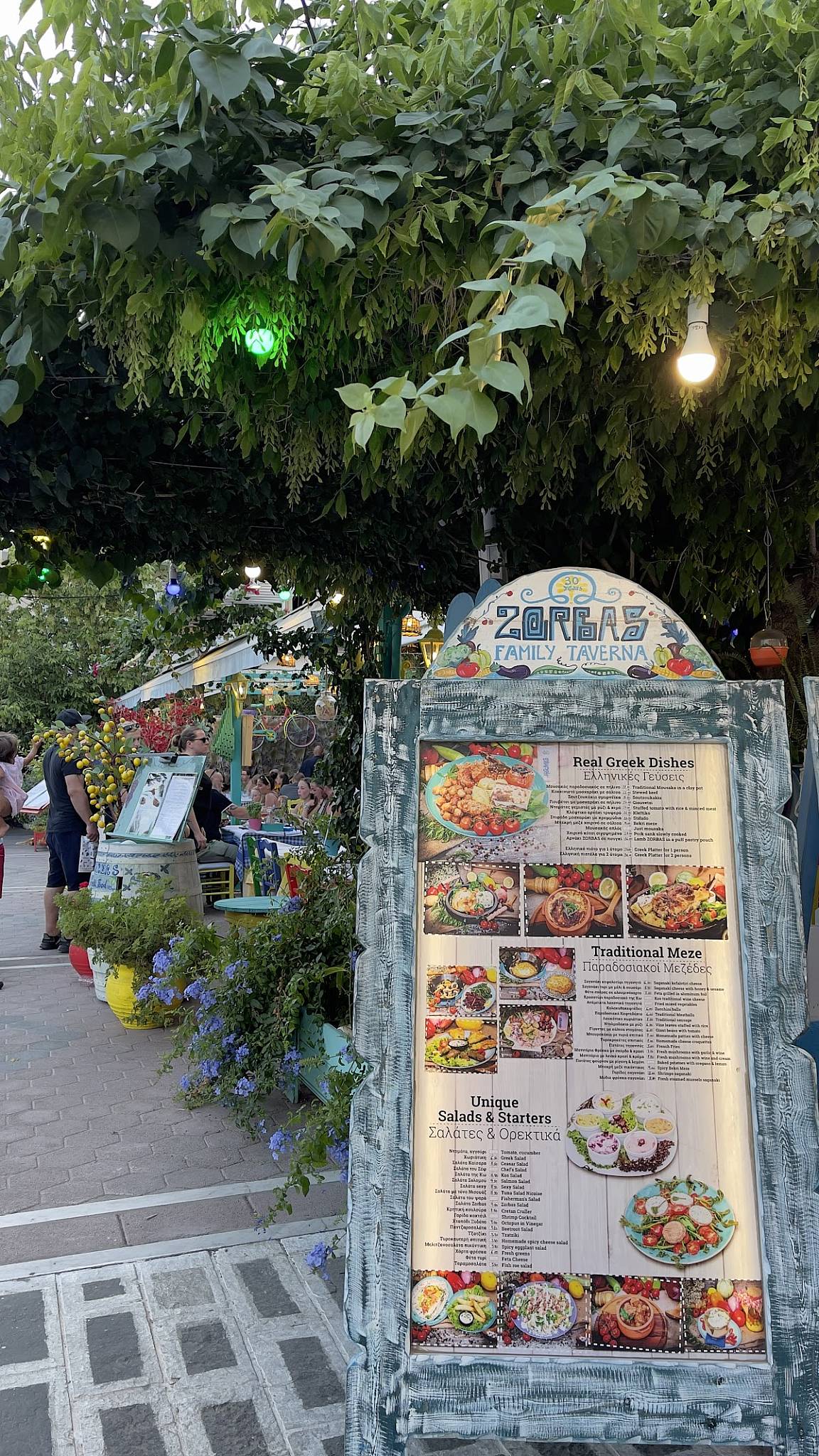 Menu at Zorbas Eat Greek, Kos