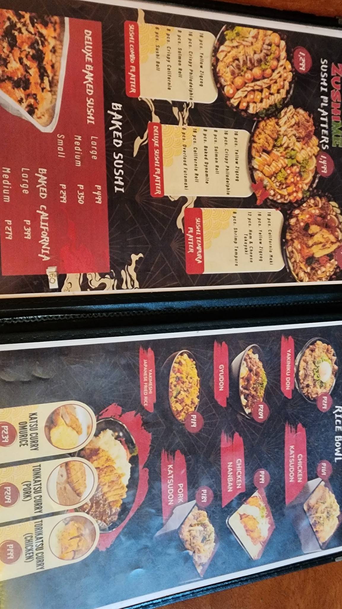 Menu at Zushi Me Naga restaurant, Naga