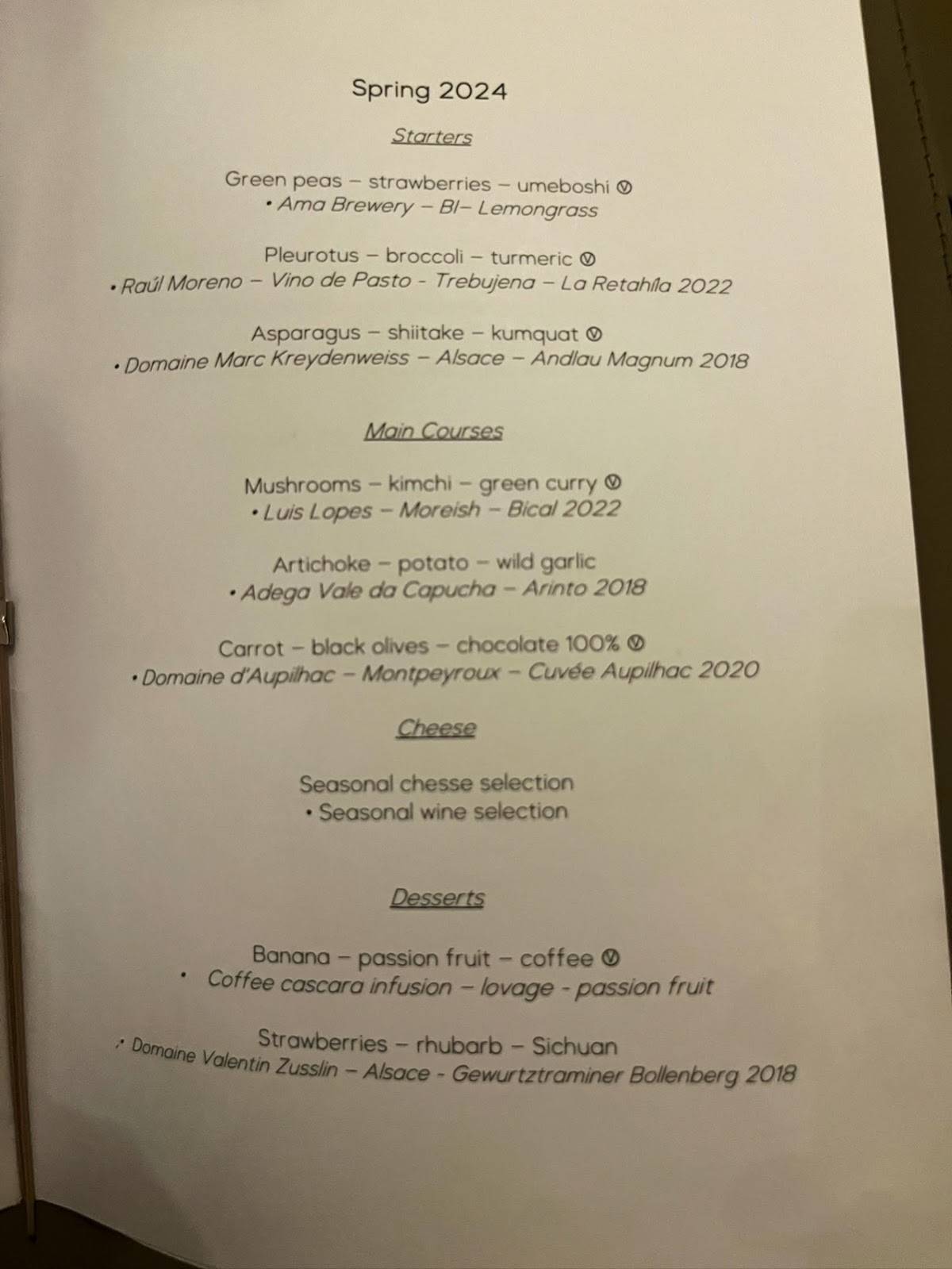 Menu at arkhe restaurant, Lisbon, Rua de São Filipe Néri 14