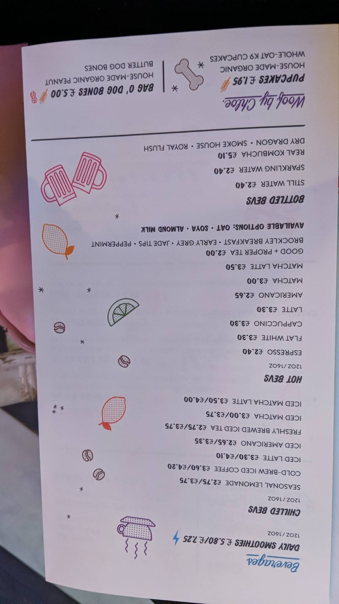 Menu at by CHLOE. fast food, London, One Tower Bridge