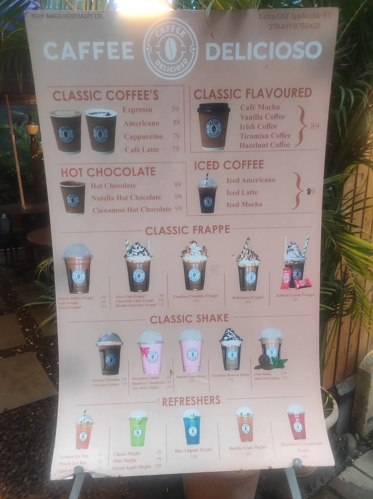 Menu at caffee delicioso, Pune