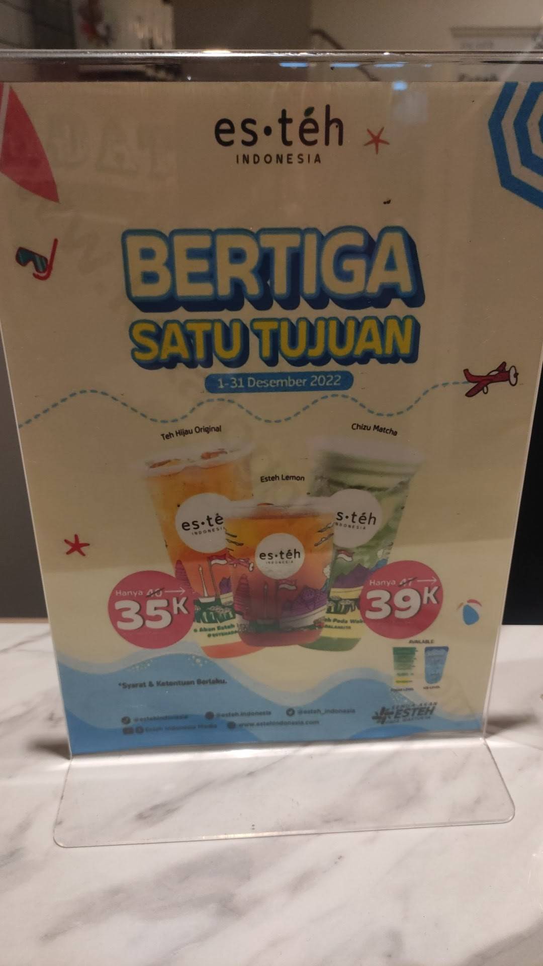 Menu at Es Teh Indonesia - Galeria Palma, Surabaya
