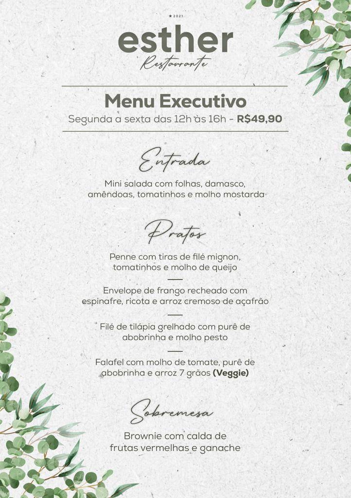 Menu em esther Restaurante, Recife