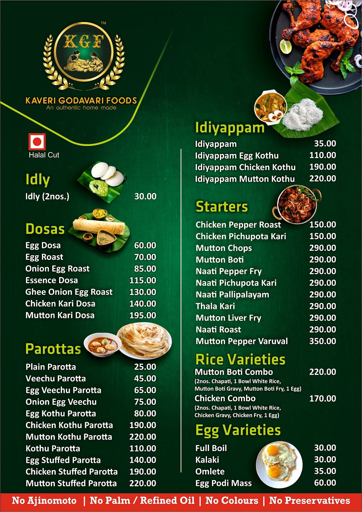 Menu at kaveri godavari foods(kgf), Bengaluru
