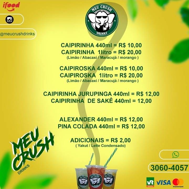 Menu em meu crush drinks pub & Bar, Fazenda Rio Grande