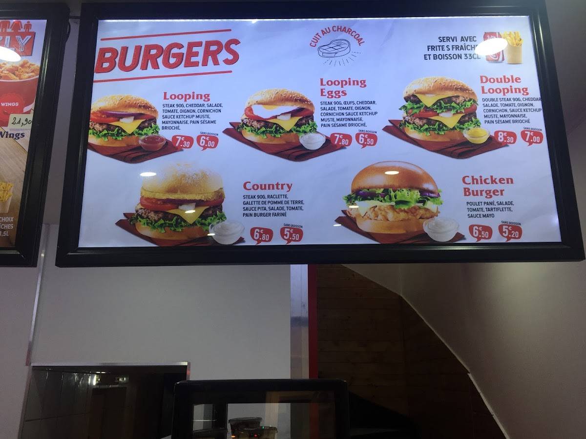 Menu au mister chicken restaurant, Bois-Colombes