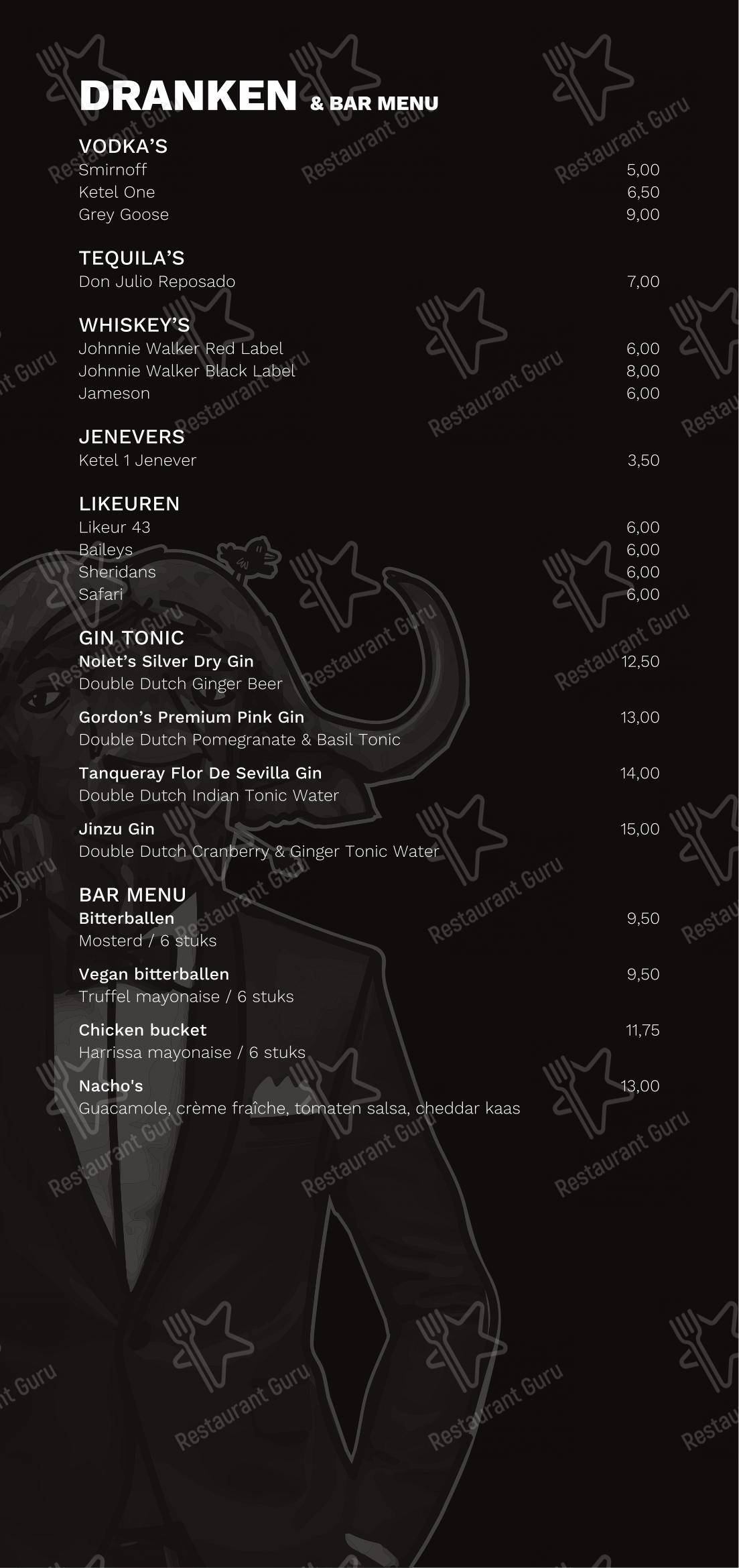 Menu at Bar Restaurant Seventy One, Rotterdam