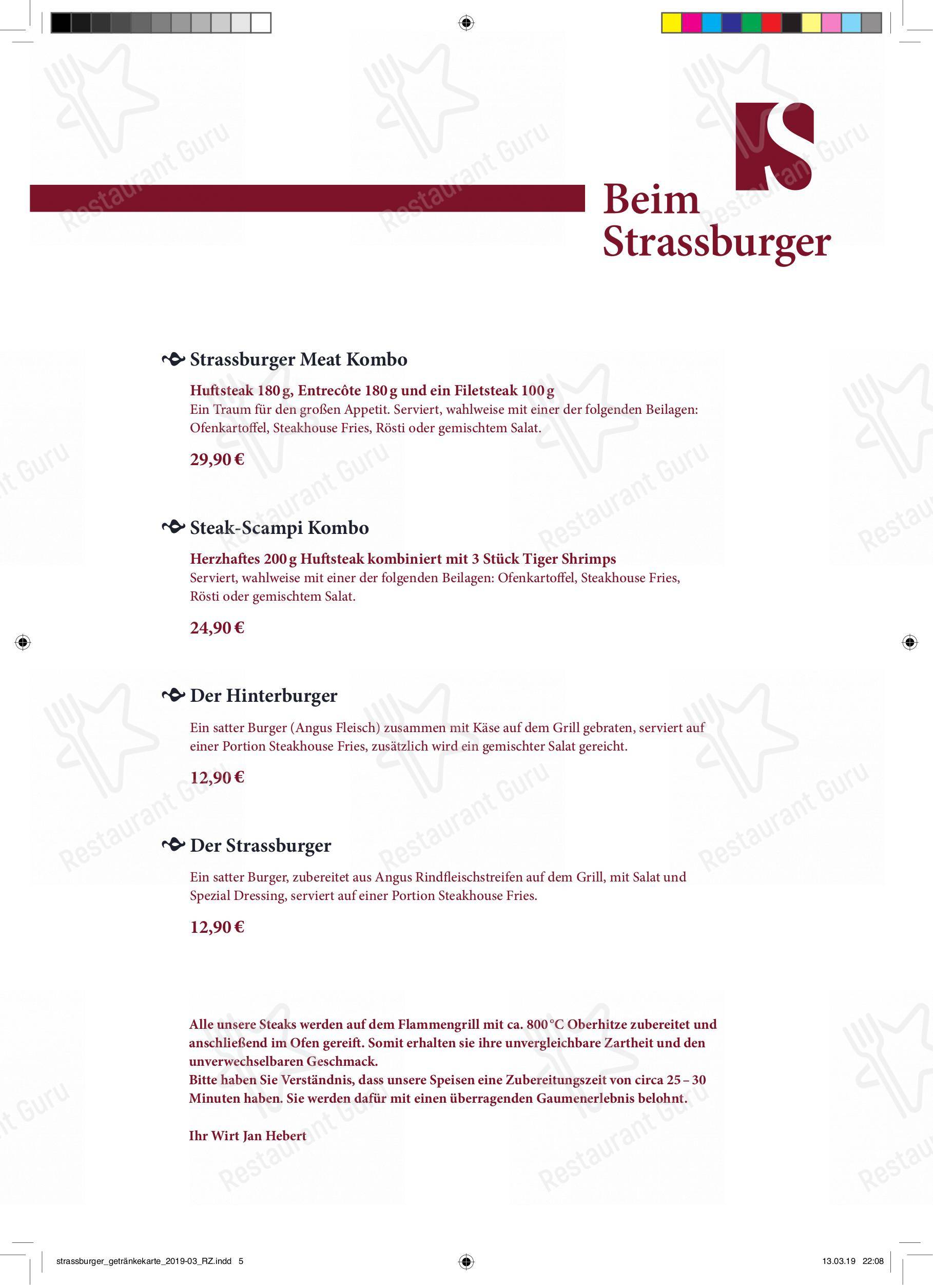 Speisekarte von Beim Strassburger BBQ, Nußdorf am Inn