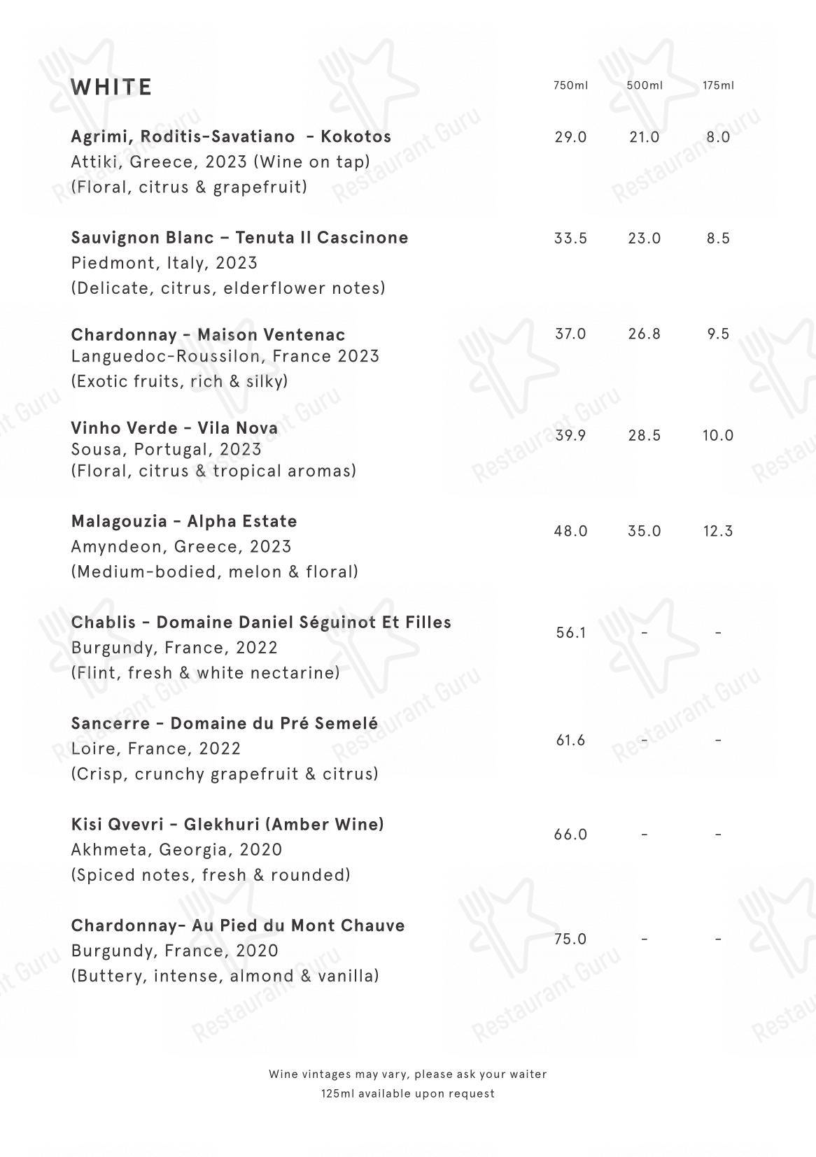 Menu at Brother Marcus Borough restaurant, London