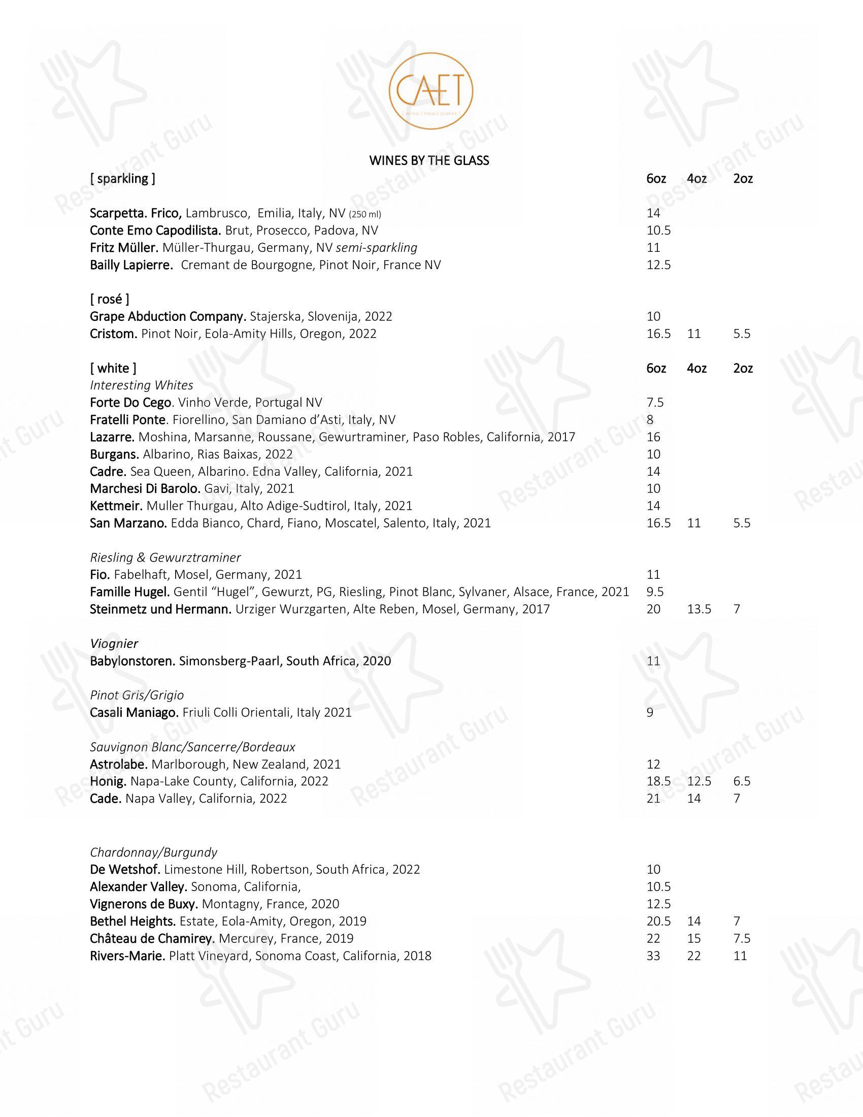 Menu at Caet [seafood I oysterette] pub & bar, Ridgeland, Highland ...