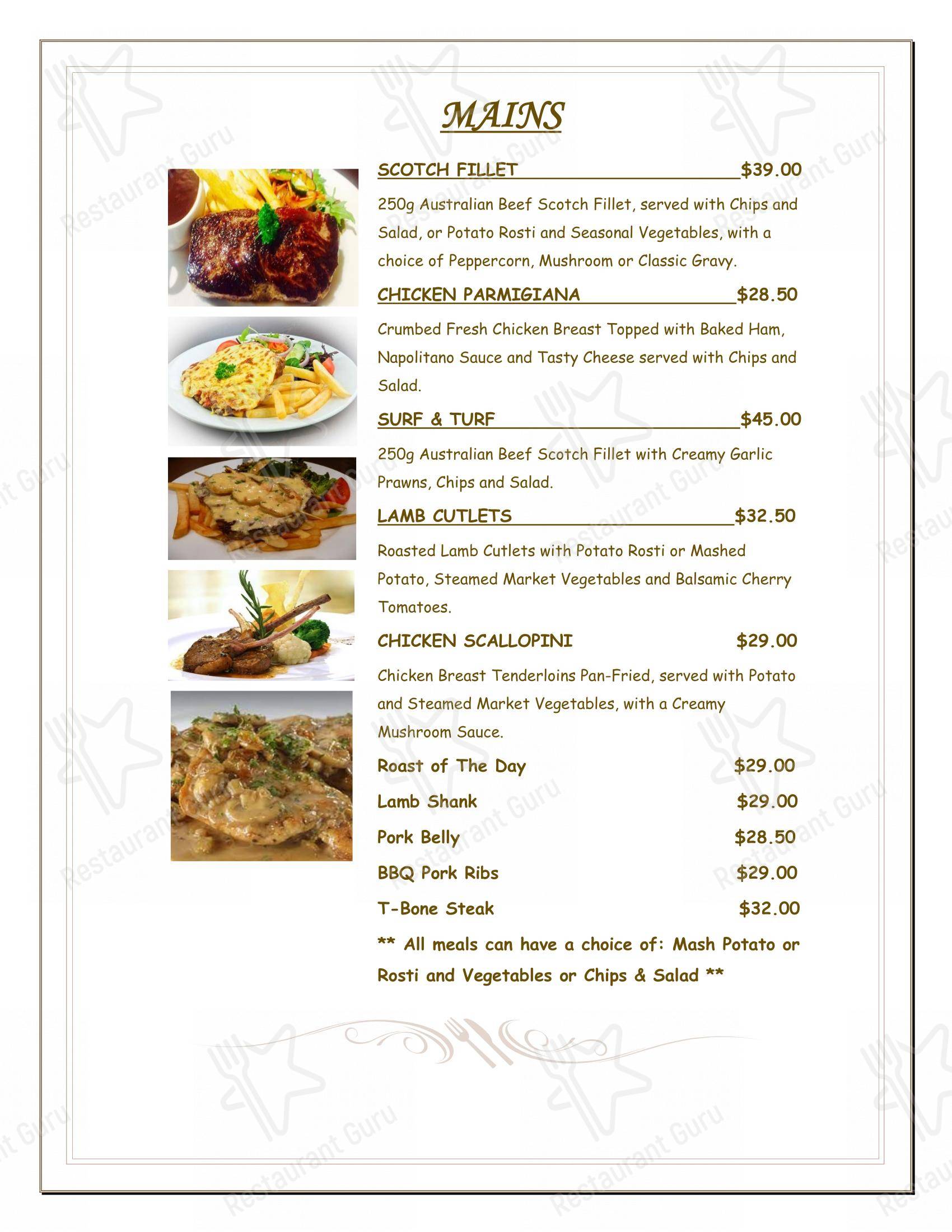 Menu at Golden Ponds pub & bar, Baldivis