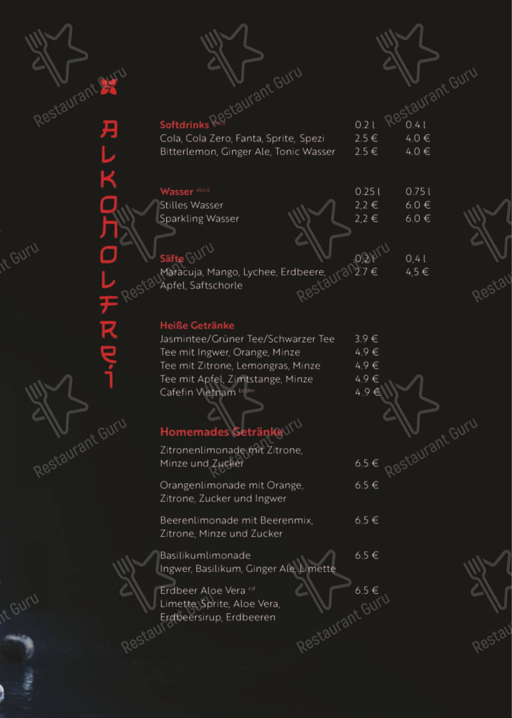 Speisekarte von Ikigai Fusion Kitchen restaurant, Dresden