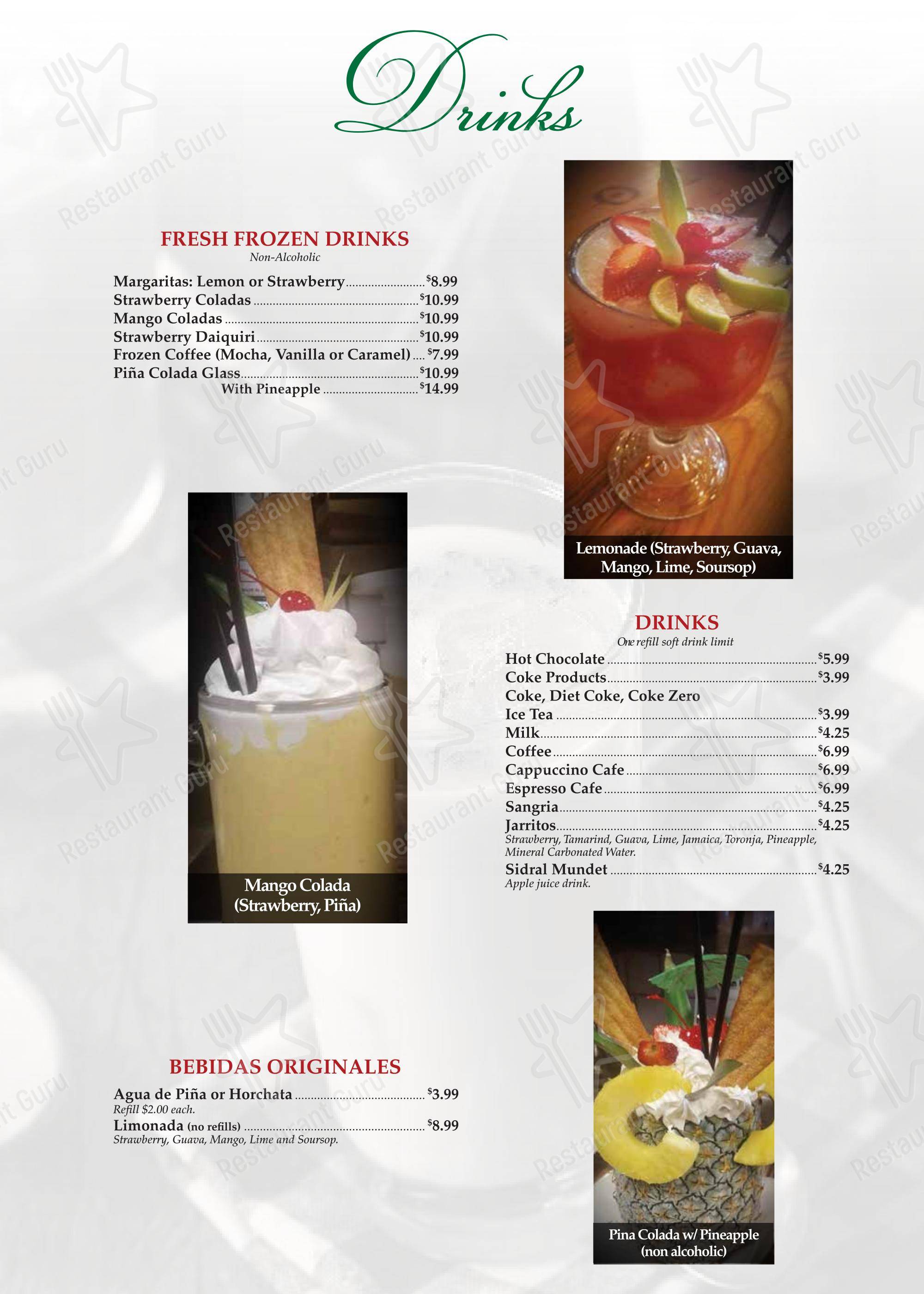 Menu at Maria Bonita Mexican Restaurant, Orem