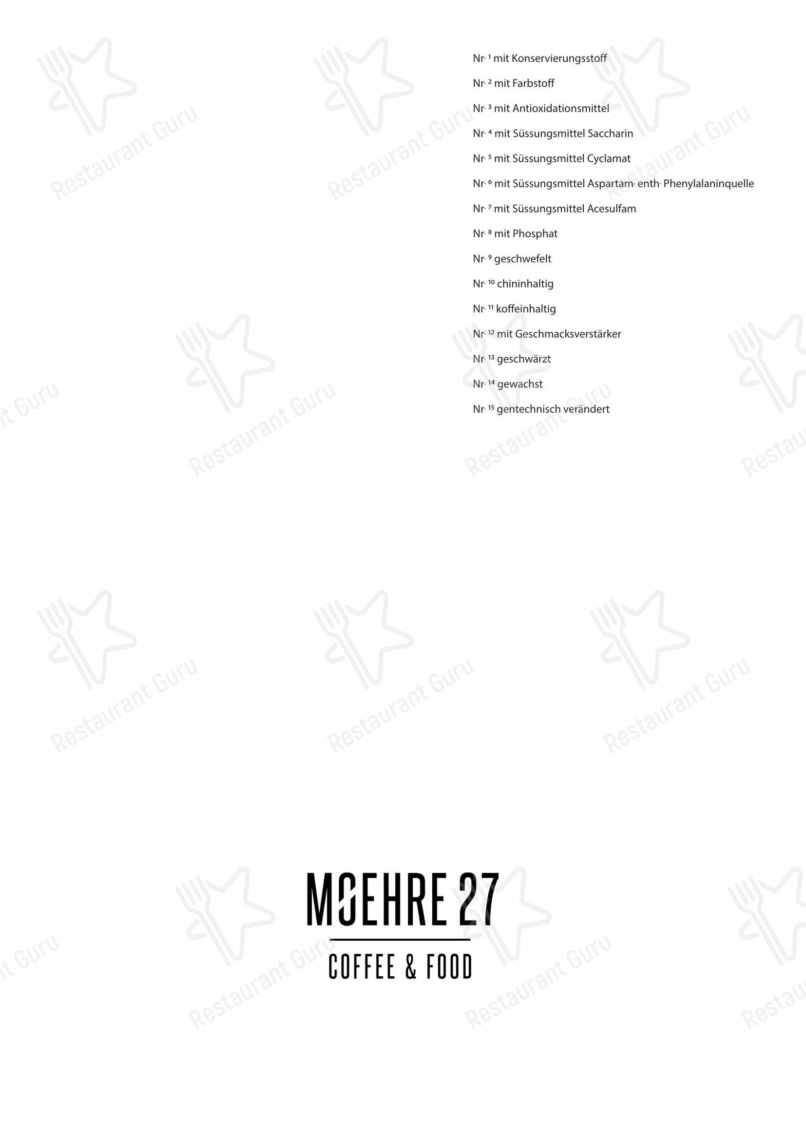 Speisekarte von Moehre 27 cafe, Coburg