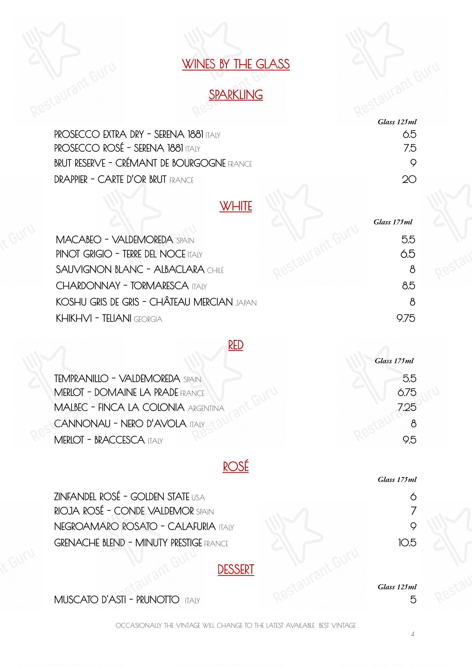Menu at Mr Lau's restaurant, Warrington