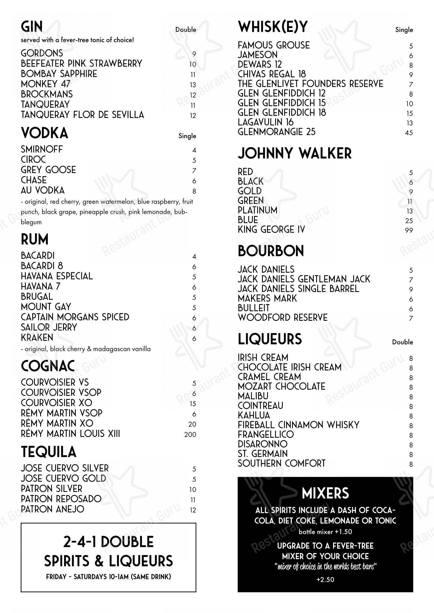 Menu at Mr Lau's restaurant, Warrington