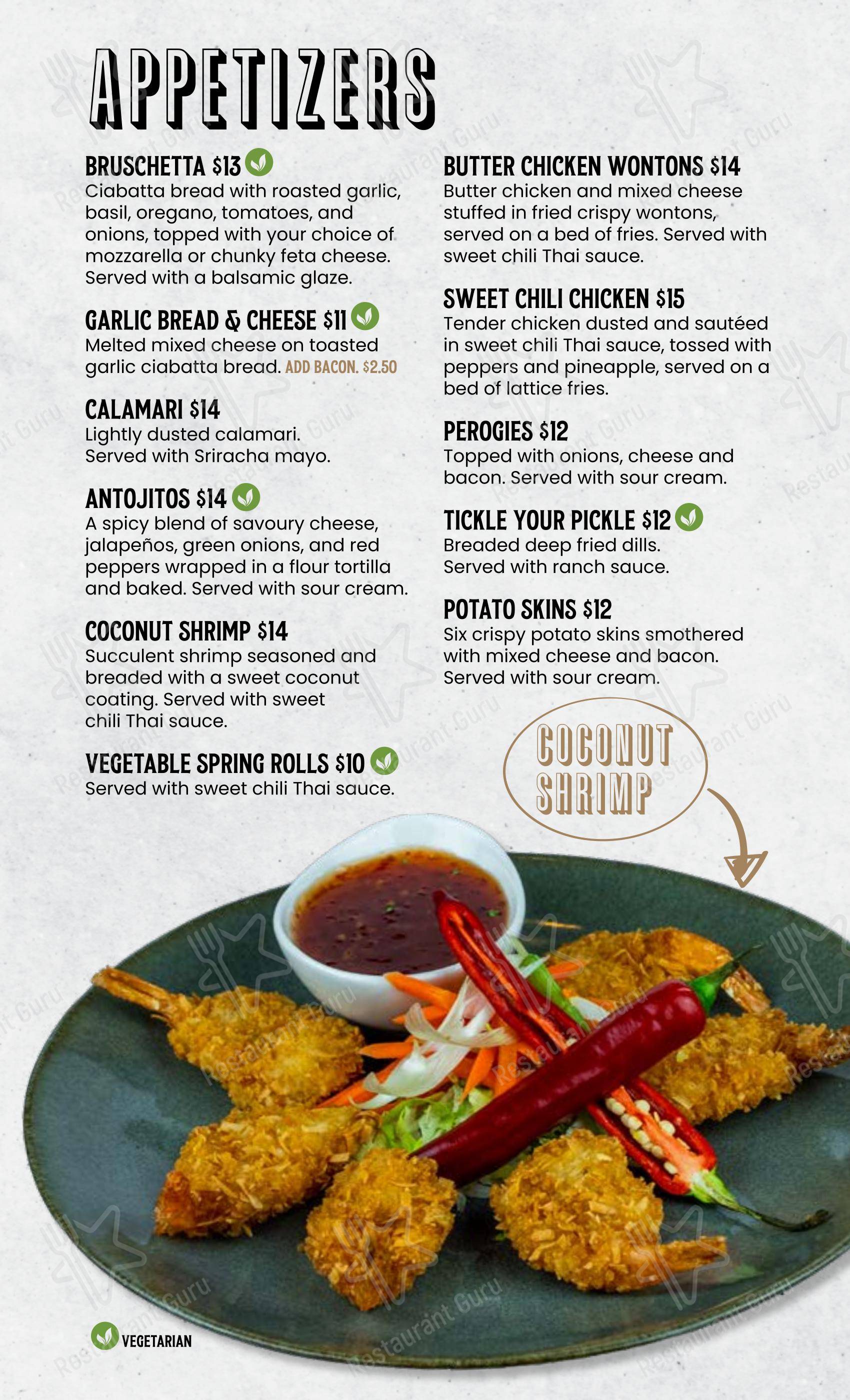 Menu at The Courtyard pub & bar, Courtice