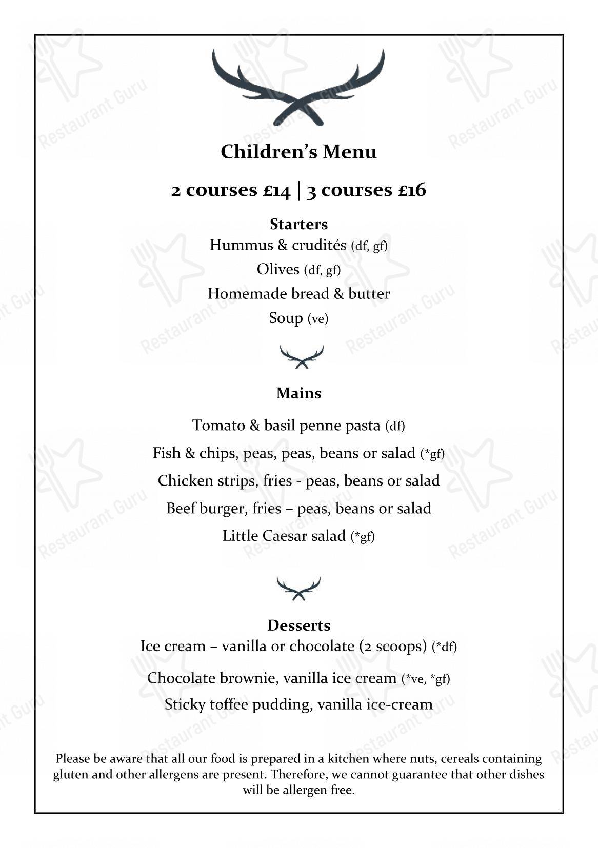 Menu at Ye Horns Inn pub & bar, Goosnargh