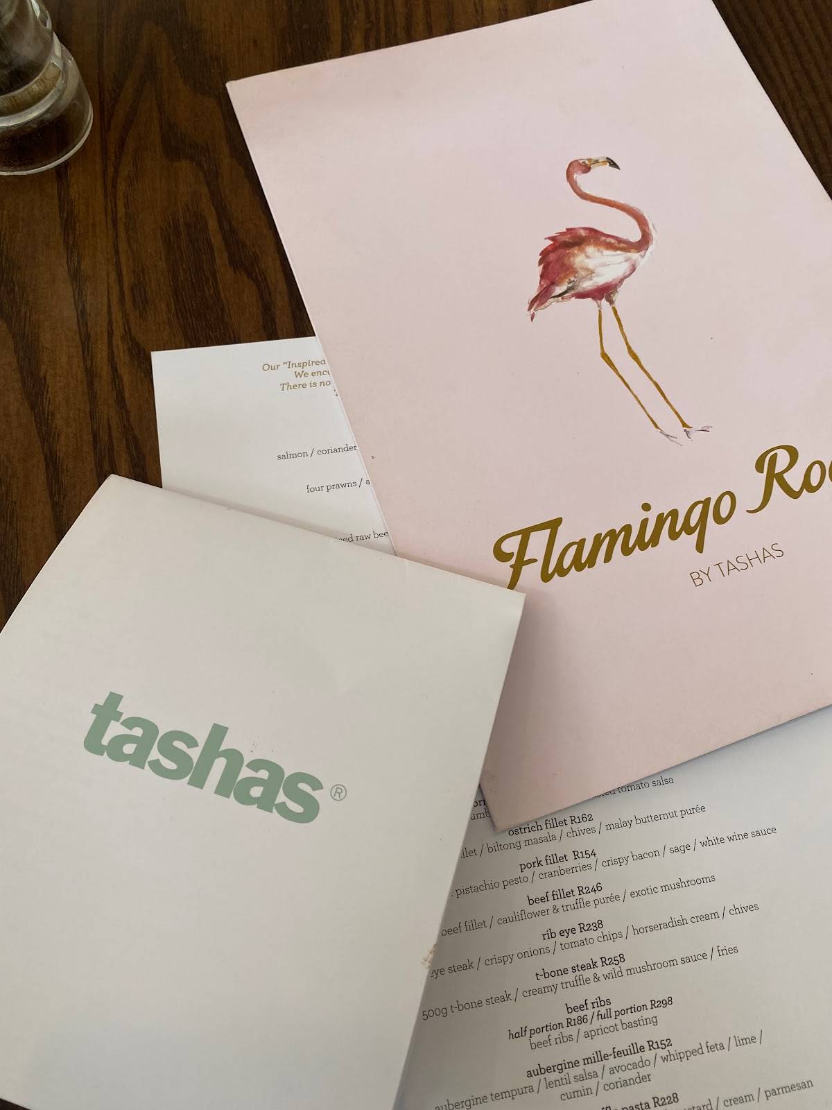 Menu at tashas Nelson Mandela Square restaurant, Johannesburg