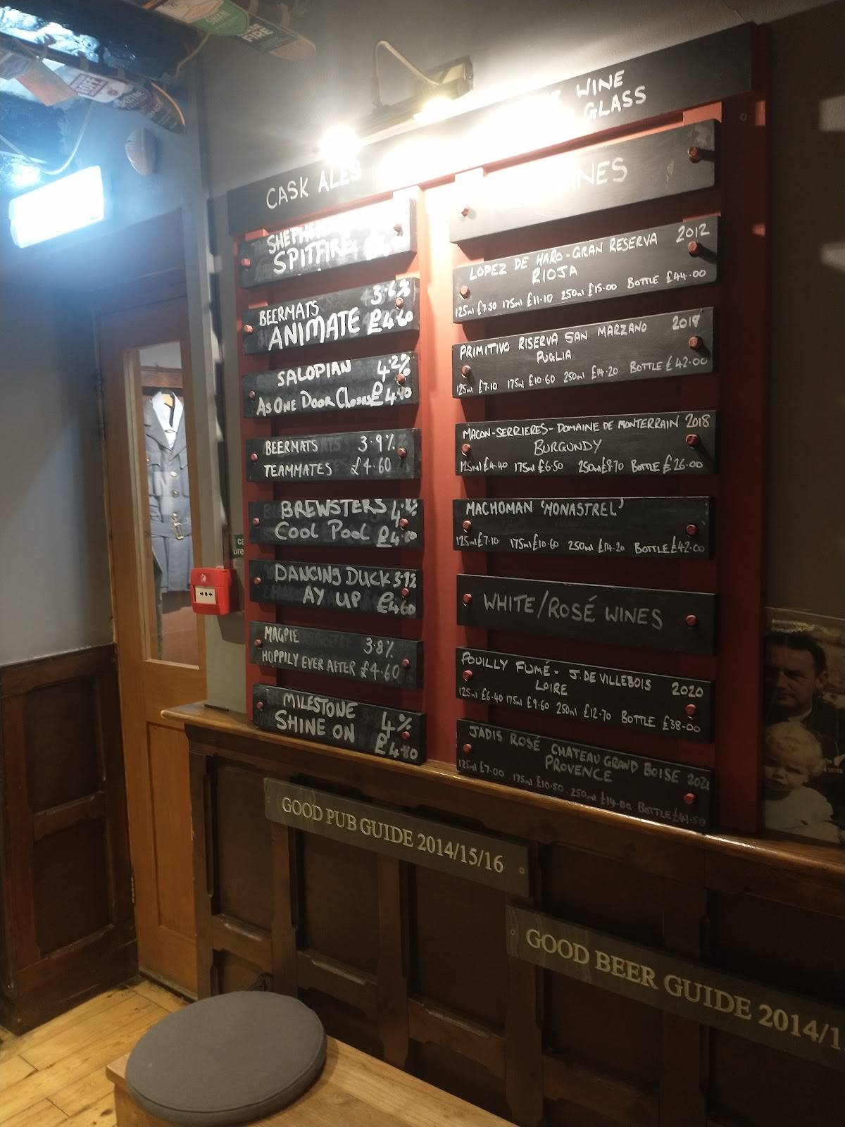 Menu at Dambusters Inn pub & bar, Lincoln