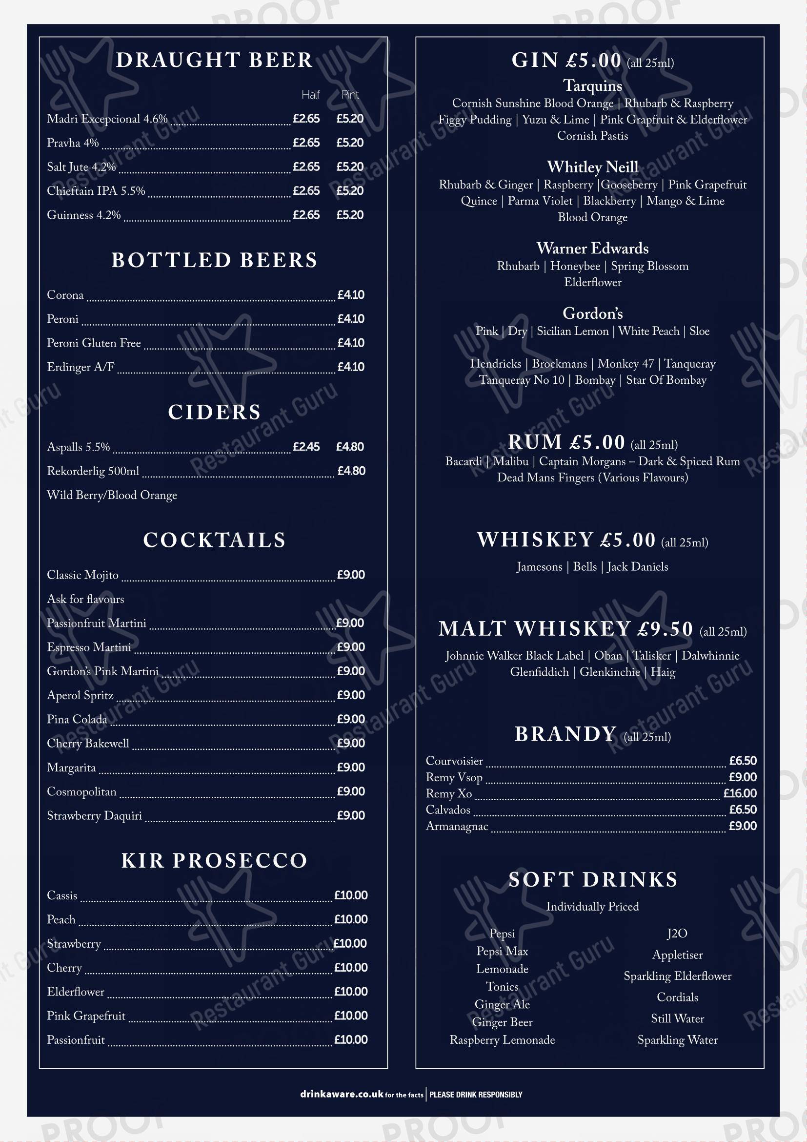 Menu at Barnacles Restaurant & Bar Bistro, Hinckley